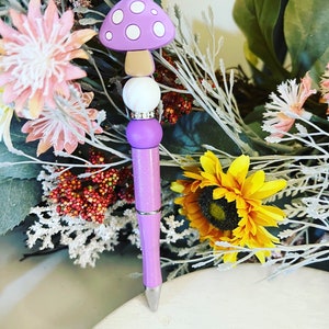 Mushroom Beaded Pen | Plant Lover Beaded | Cute Pen| Beaded Pen | Work ...
