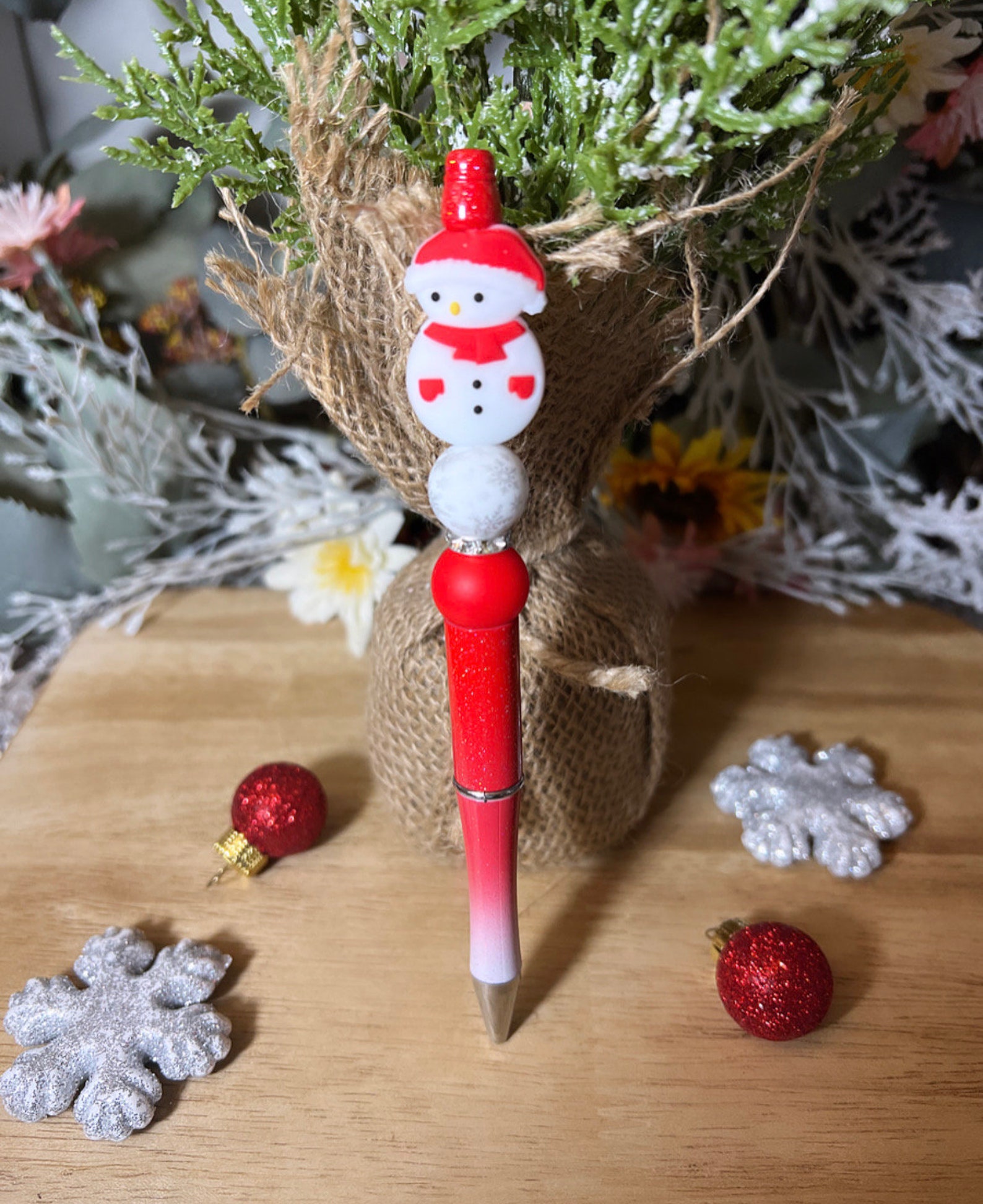 Christmas Beaded Pen | Christmas Pen | Cute Christmas Beaded Pen | Cute ...