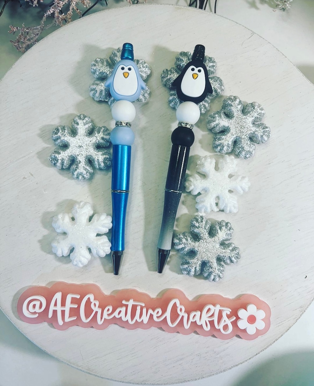 Penguin Beaded Pen | Penguin Pen | Cute Pen | Beaded Pen | Work Pen ...
