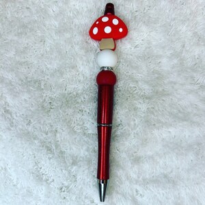 Mushroom Beaded Pen | Plant Lover Beaded | Cute Pen| Beaded Pen | Work ...