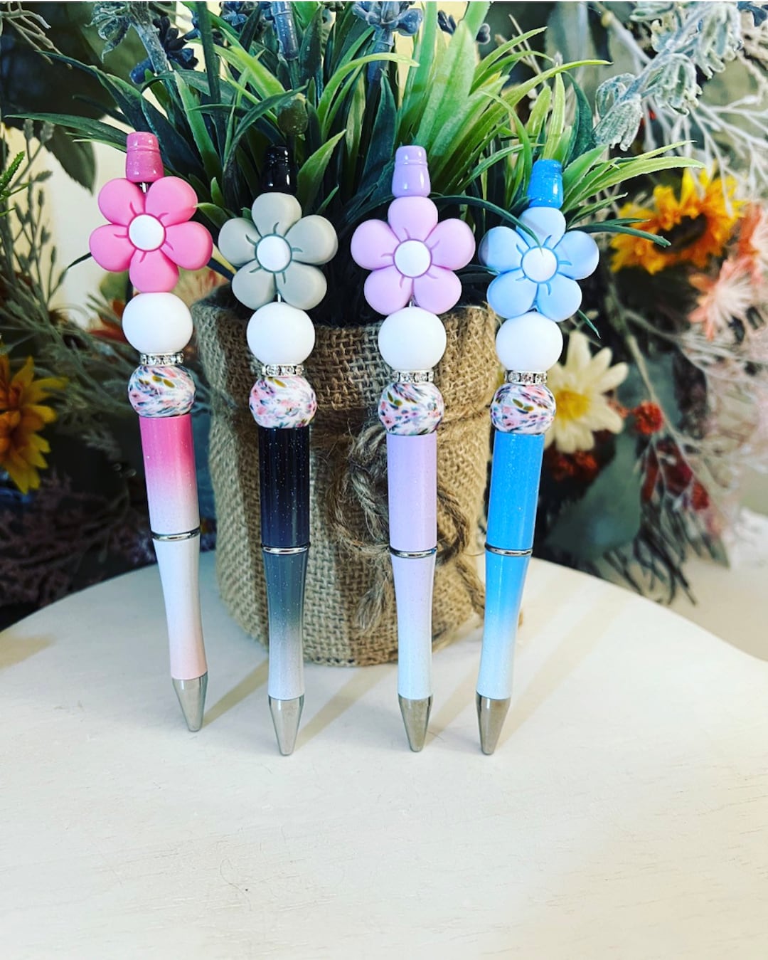 Flower Beaded Pen | Flower Pen| Flower | Flower Lover Pen | Flower ...