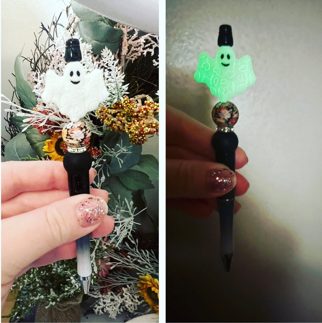 Ghost Beaded Pen | Cat Pen | Ghost Pen | Halloween Beaded Pen ...