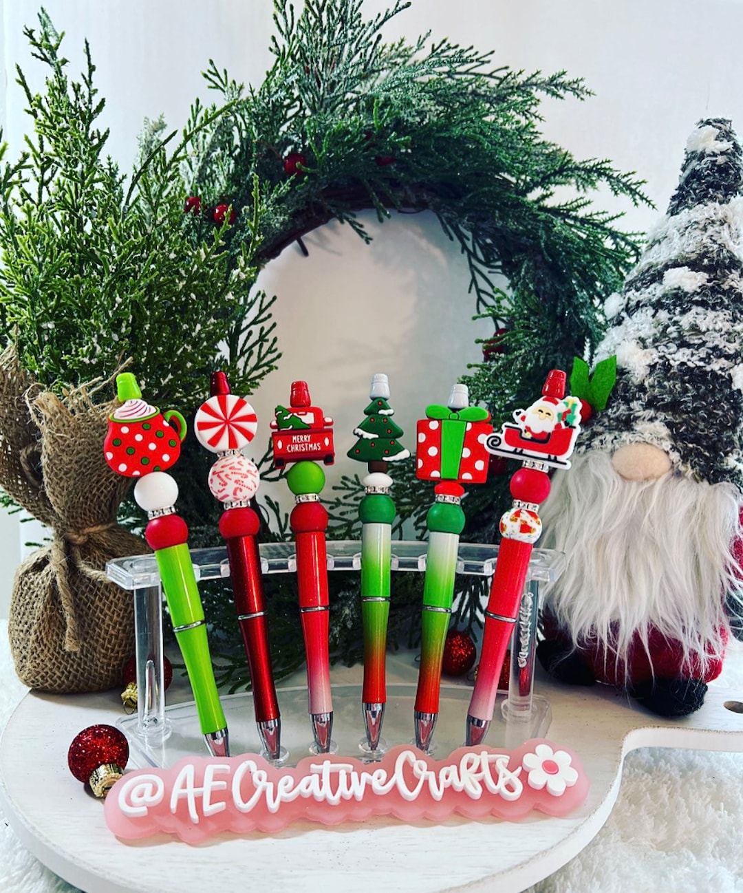 Christmas Beaded Pen | Christmas Pen | Cute Christmas Beaded Pen | Cute ...