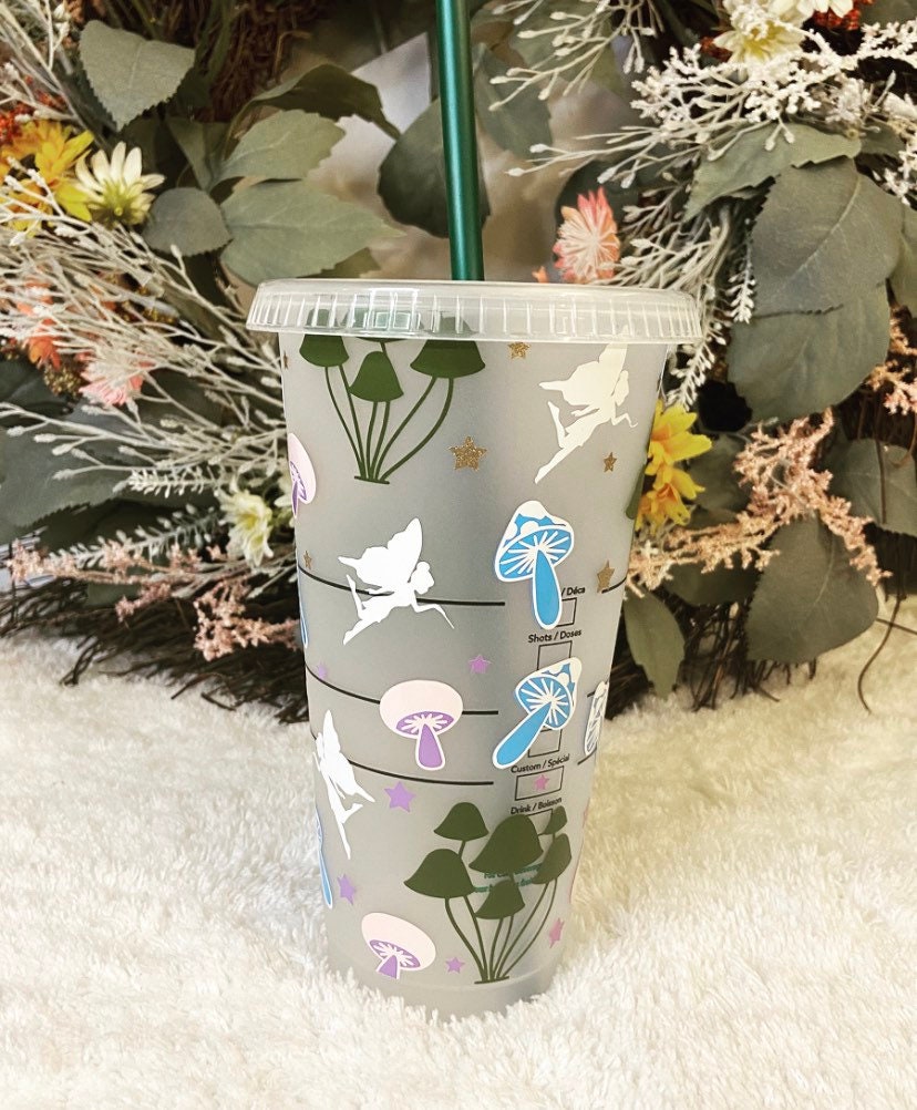 Fairy Starbucks Cold Cup Fairy Cup Mushroom Cup Fairy - Etsy