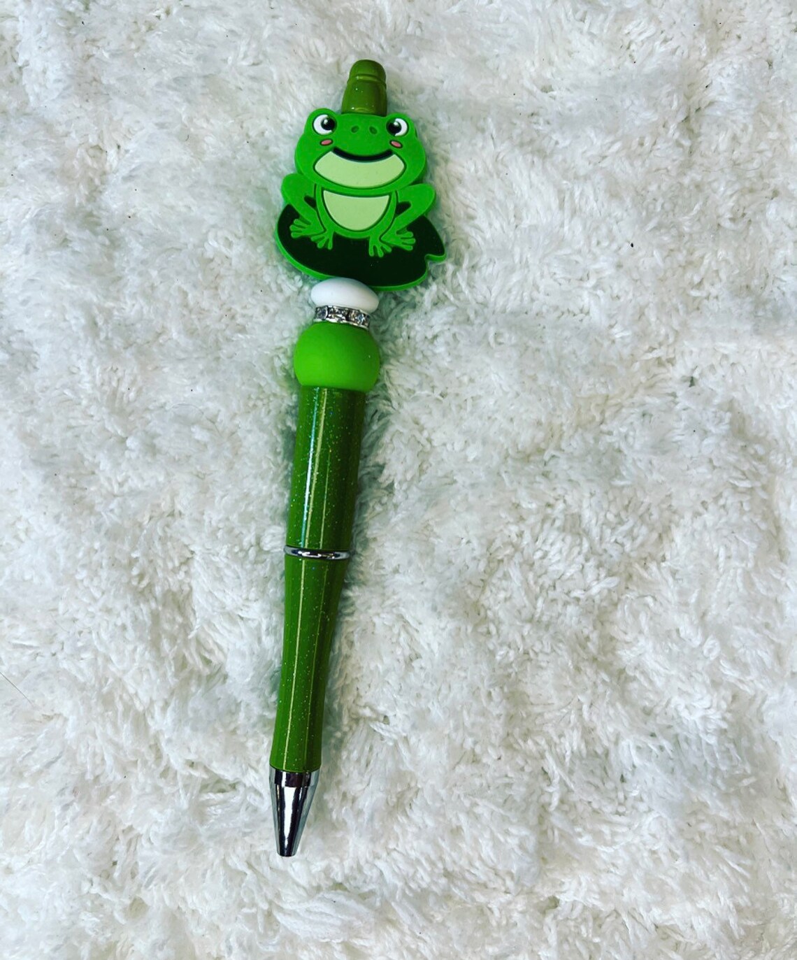 Frog Pen | Frog | Frog Lover Pen | Frog Lover | Handmade Gift | Beaded ...