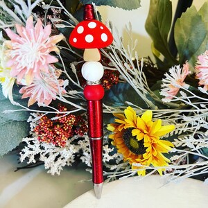 Mushroom Beaded Pen | Plant Lover Beaded | Cute Pen| Beaded Pen | Work ...