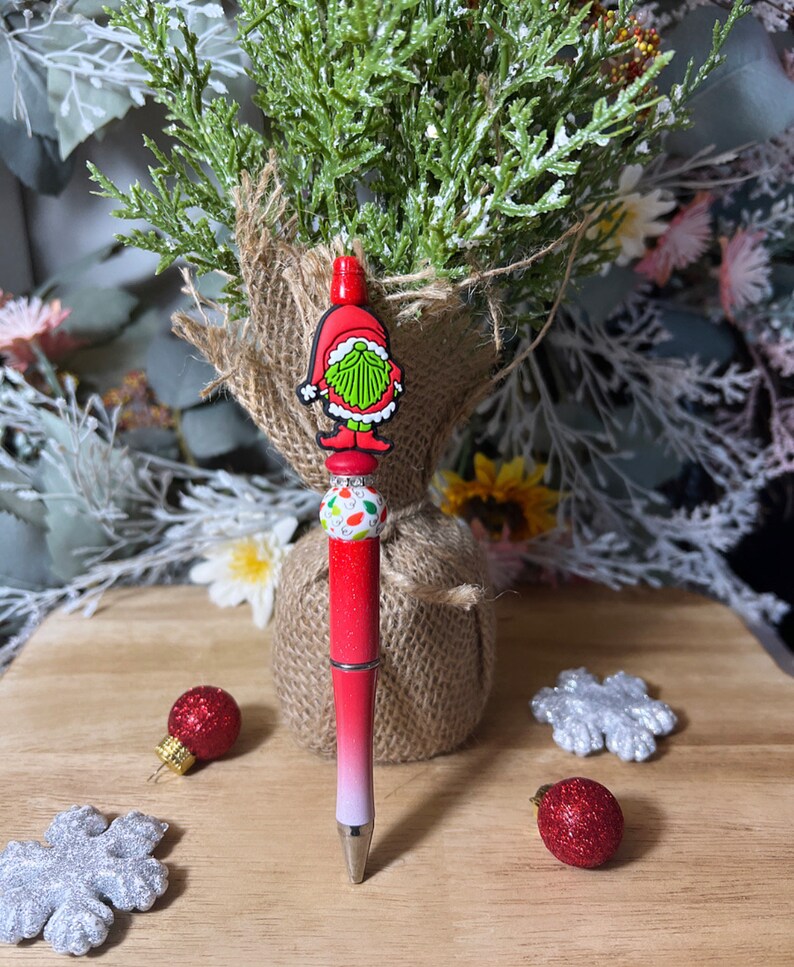 Christmas Beaded Pen | Christmas Pen | Cute Christmas Beaded Pen | Cute ...