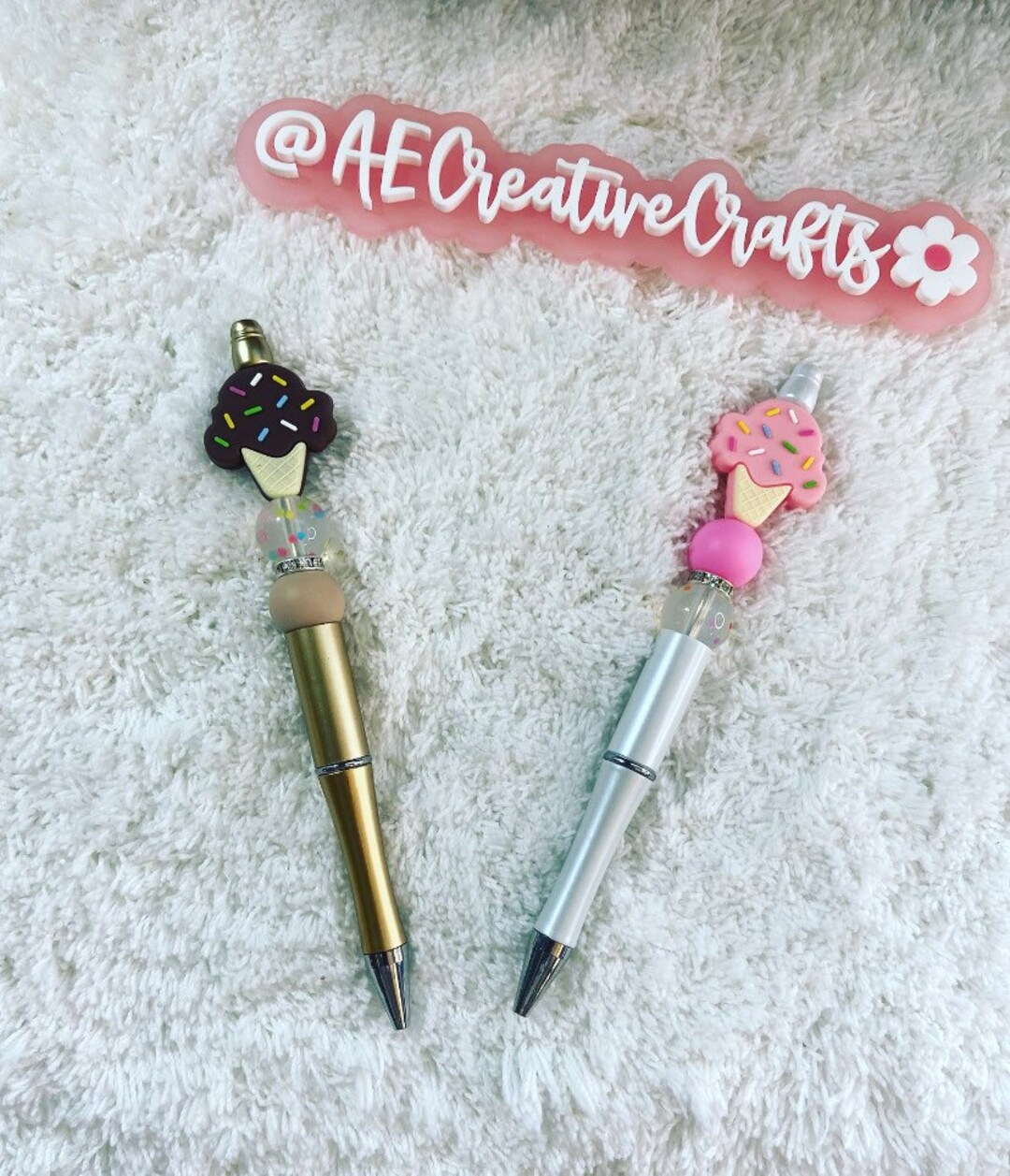 Ice Cream Beaded Pen | Ice Cream Pen | Ice Cream Silicone Beaded Pen ...