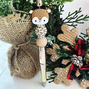 Christmas Beaded Pen | Christmas Pen | Reindeer Pen | Cute Pen ...