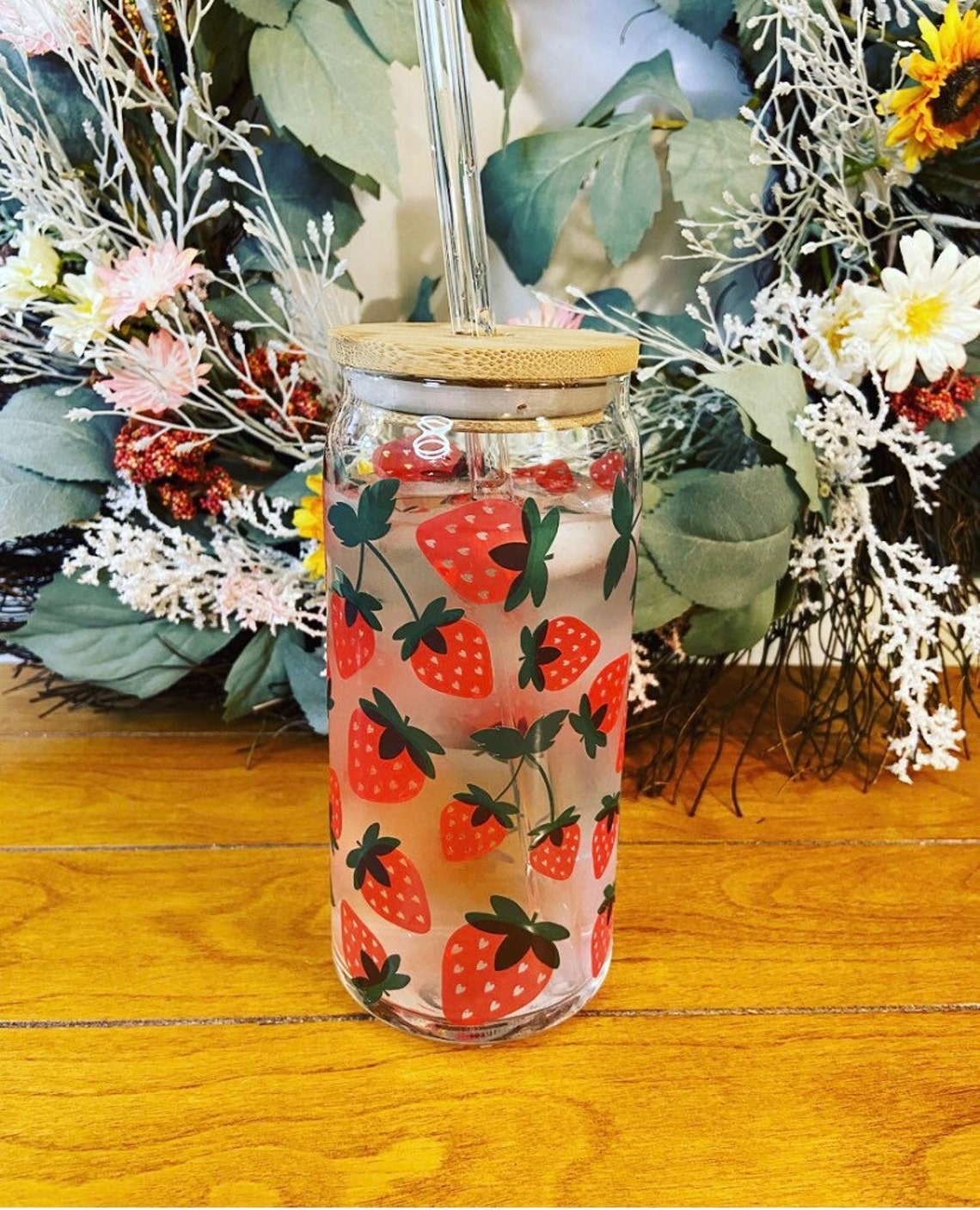 Strawberry Libbey Cup Strawberry Cup Strawberry Coffee Cup - Etsy