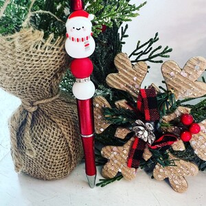 Christmas Beaded Pen | Christmas Pen | Reindeer Pen | Cute Pen ...