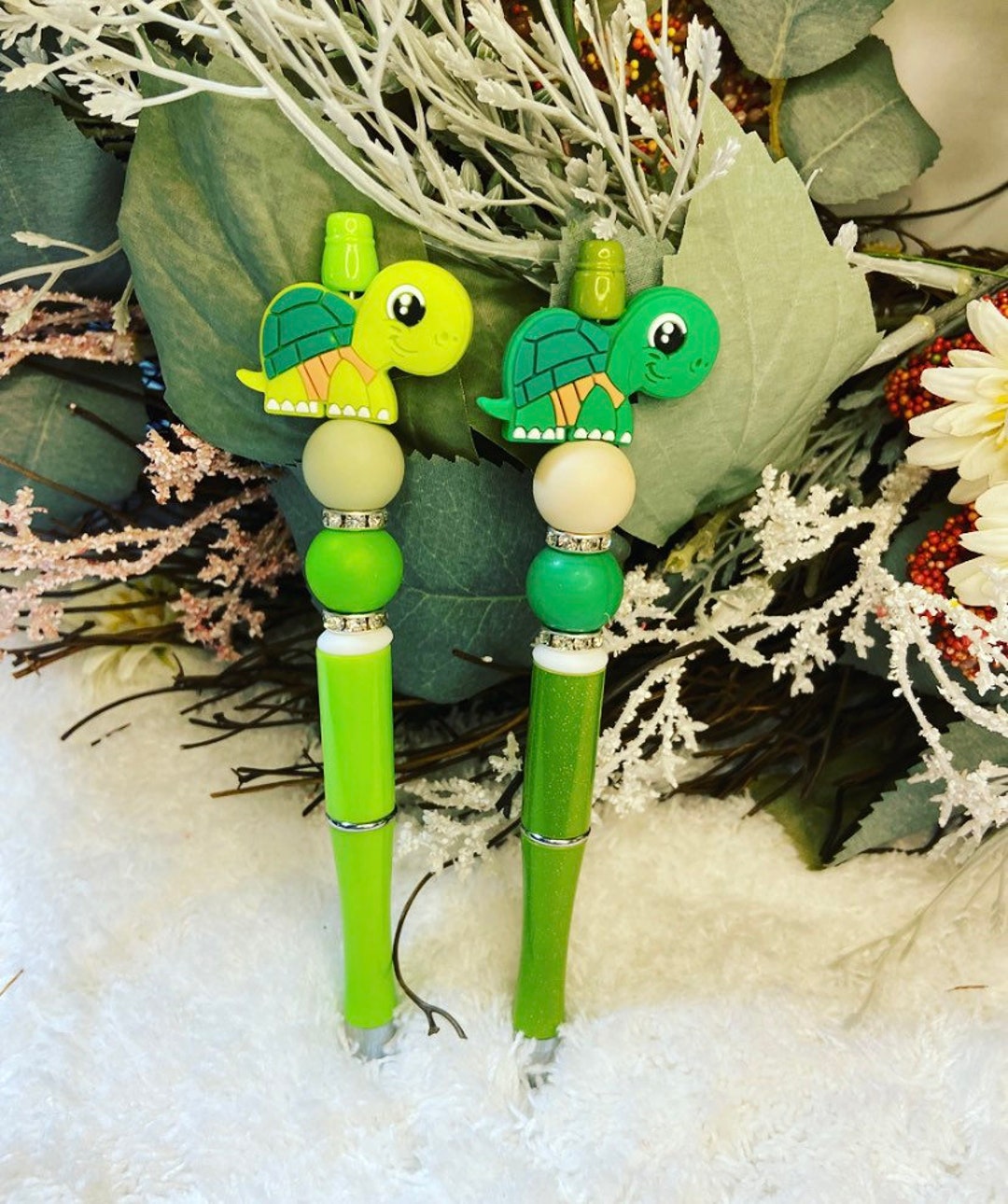 Turtle Beaded Pen | Turtle Pen | Turtle Silicone Beaded Pen | Cute Pen ...