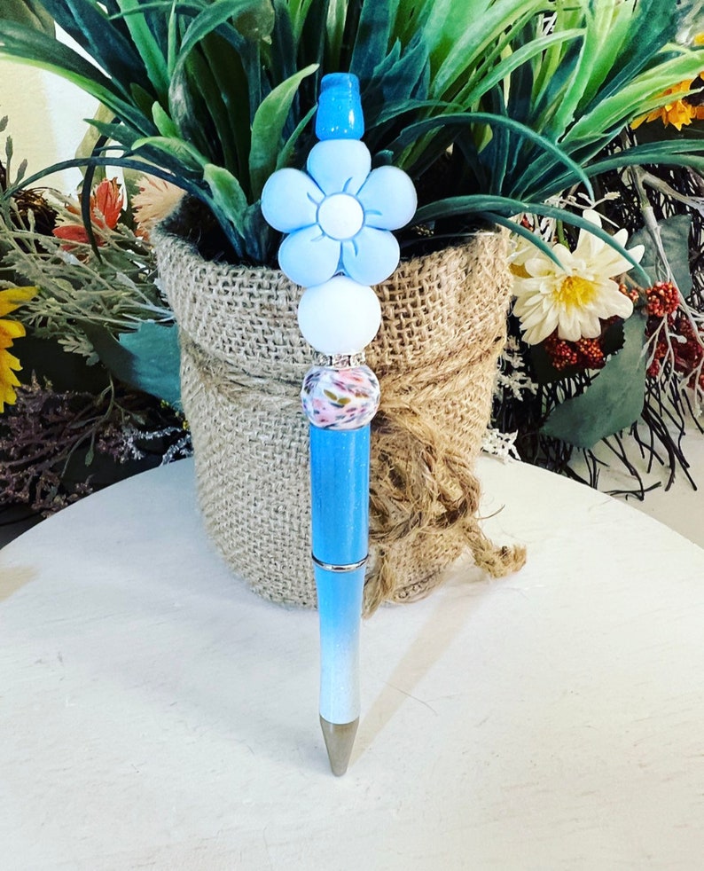 Flower Beaded Pen Flower Pen Flower Flower Lover Pen - Etsy