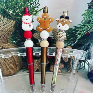 Christmas Beaded Pen | Christmas Pen | Reindeer Pen | Cute Pen ...