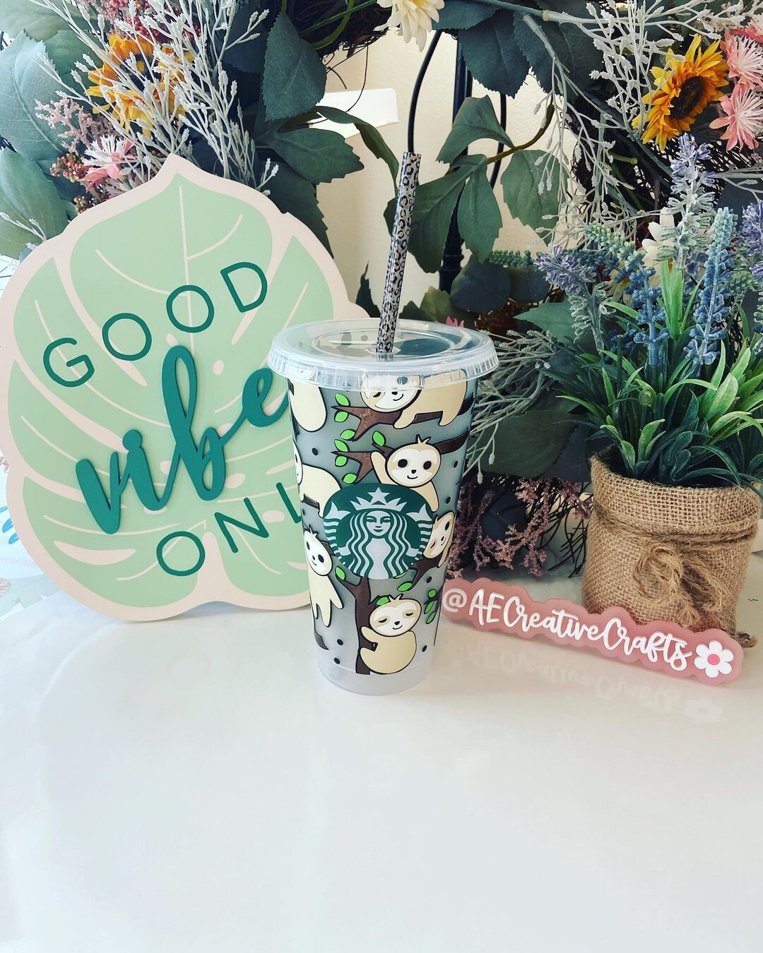 Sloth Starbucks Cold Cup | Sloth Cup | Sloth Lover Cup | Sloth Coffee ...