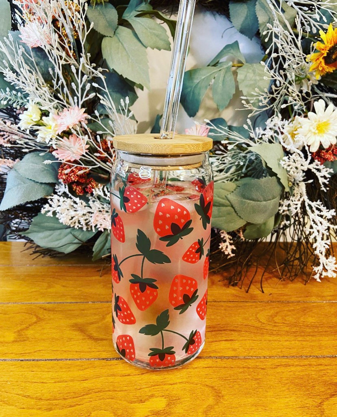 Strawberry Libbey Cup Strawberry Cup Strawberry Coffee Cup - Etsy