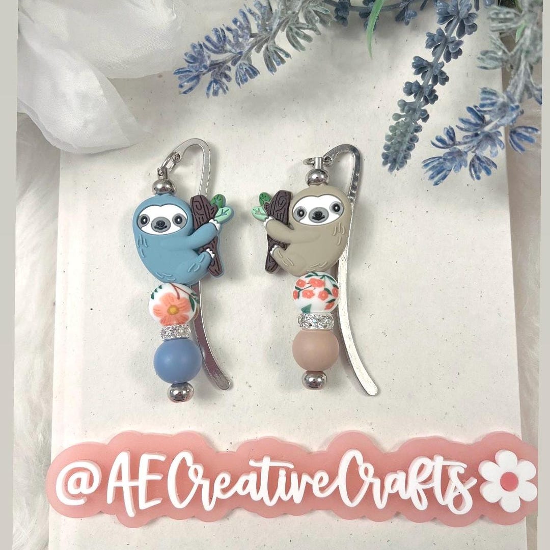 Sloth Bookmark | Sloth Beaded Bookmark | Book Lover Bookmark | Cute ...