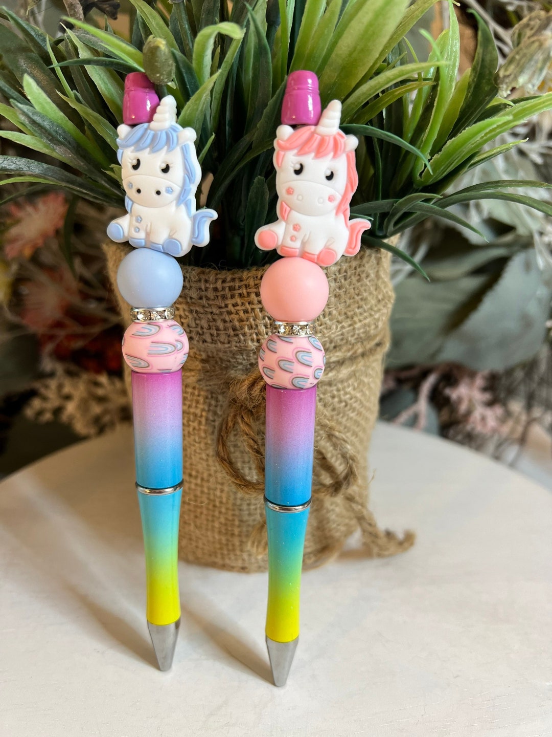 Unicorn Beaded Pen | Unicorn Pen | Unicorn Lover Pen | Cute Unicorn Pen ...