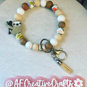 Sloth Beaded Wristlet | Sloth Wristlet | Sloth Keychain Wristlet ...