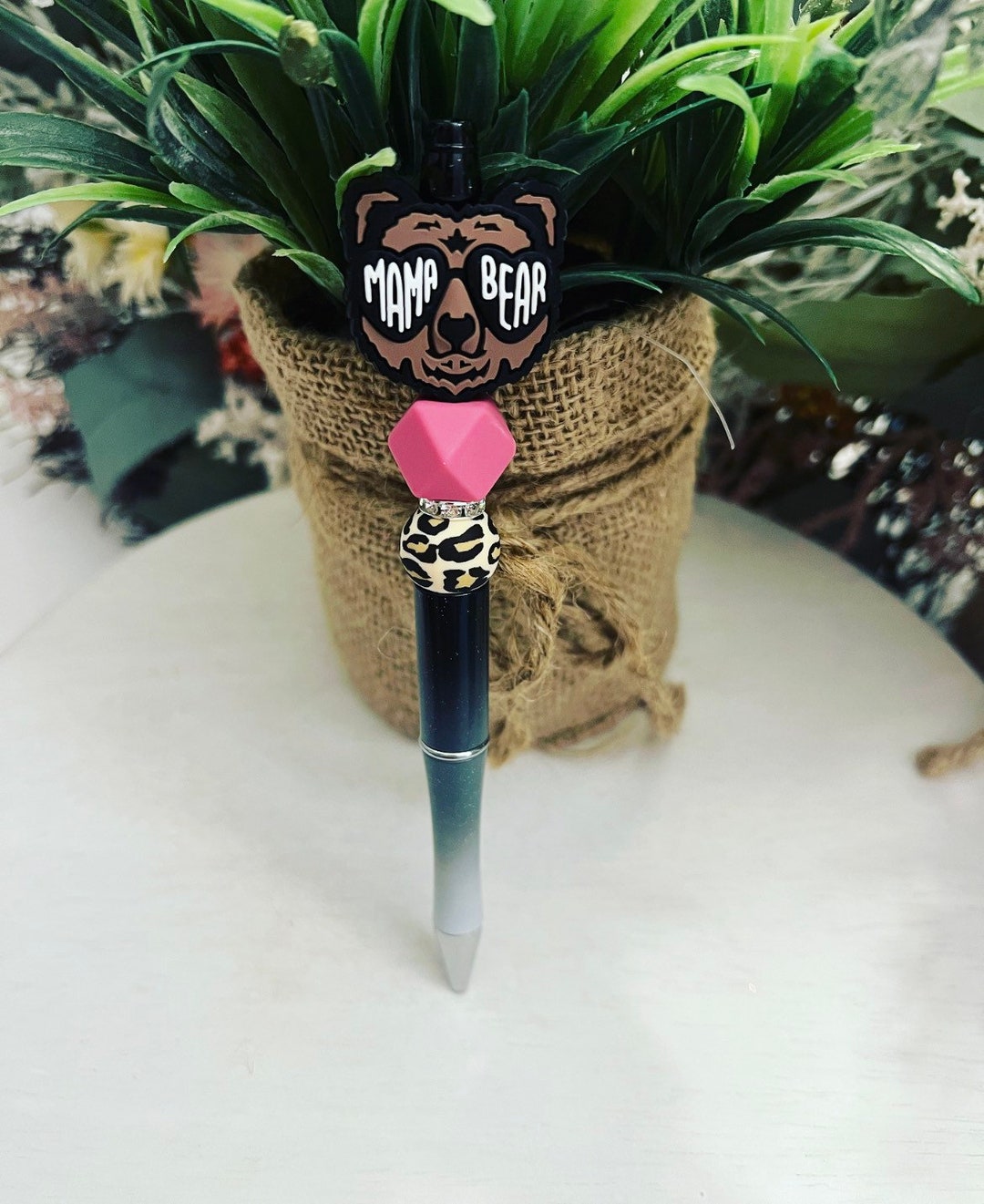 Mama Bear Beaded Pen | Mama Pen | Mom Pen | Beaded Pen | Work Pen | Pen ...