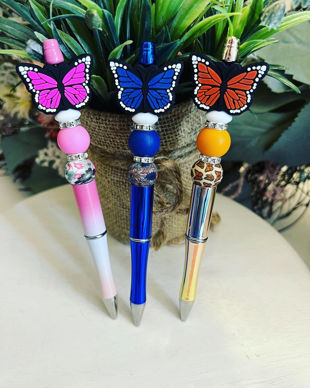 Butterfly Beaded Pen | Butterfly Pen | Butterfly Lover Beaded Pen ...