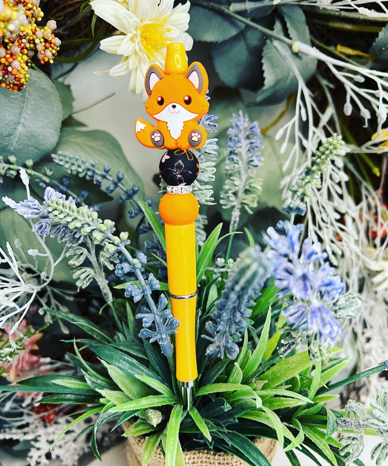 Fox Beaded Pen | Fox Lover Beaded Pen | Fox Pen | Beaded Pen | Work Pen ...