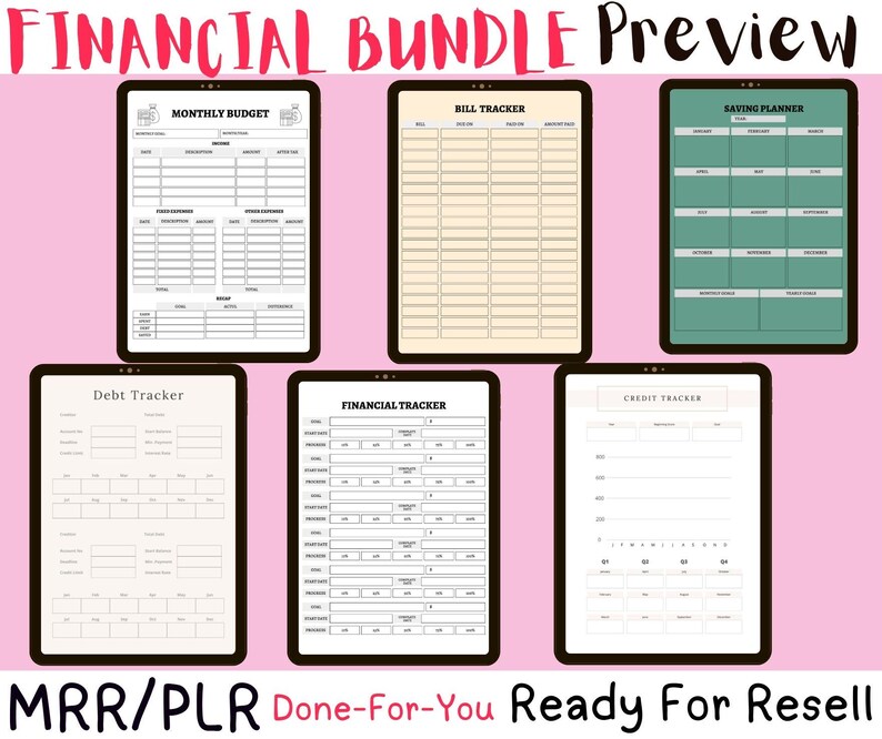 Financial Planner Templates With Master Resell Rights, Financial ...