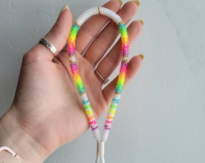 Rainbow Neon Fade Native Beaded Wristlet - Etsy