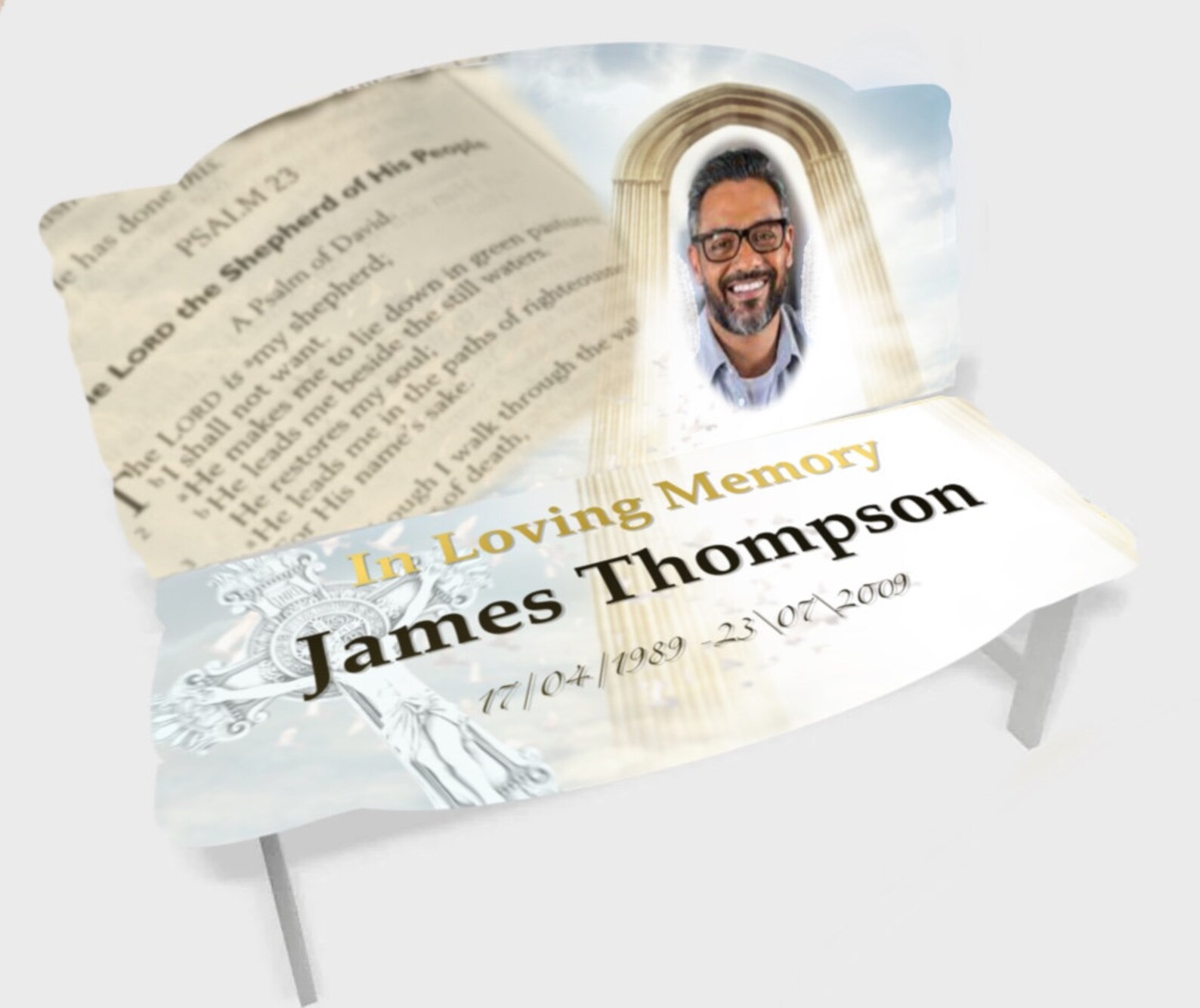 Memorial Bench Template Sublimation Psalm 23 - Etsy