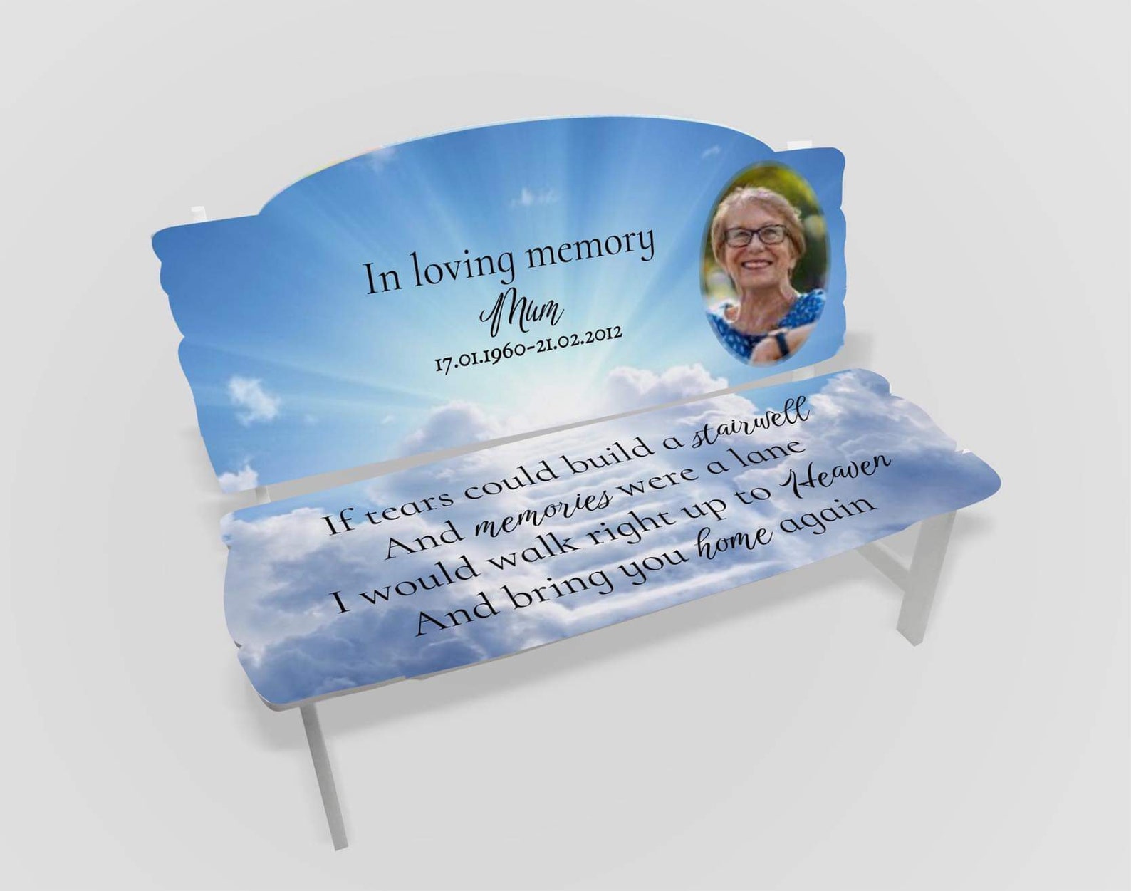 Memorial Bench Template Sublimation - Etsy