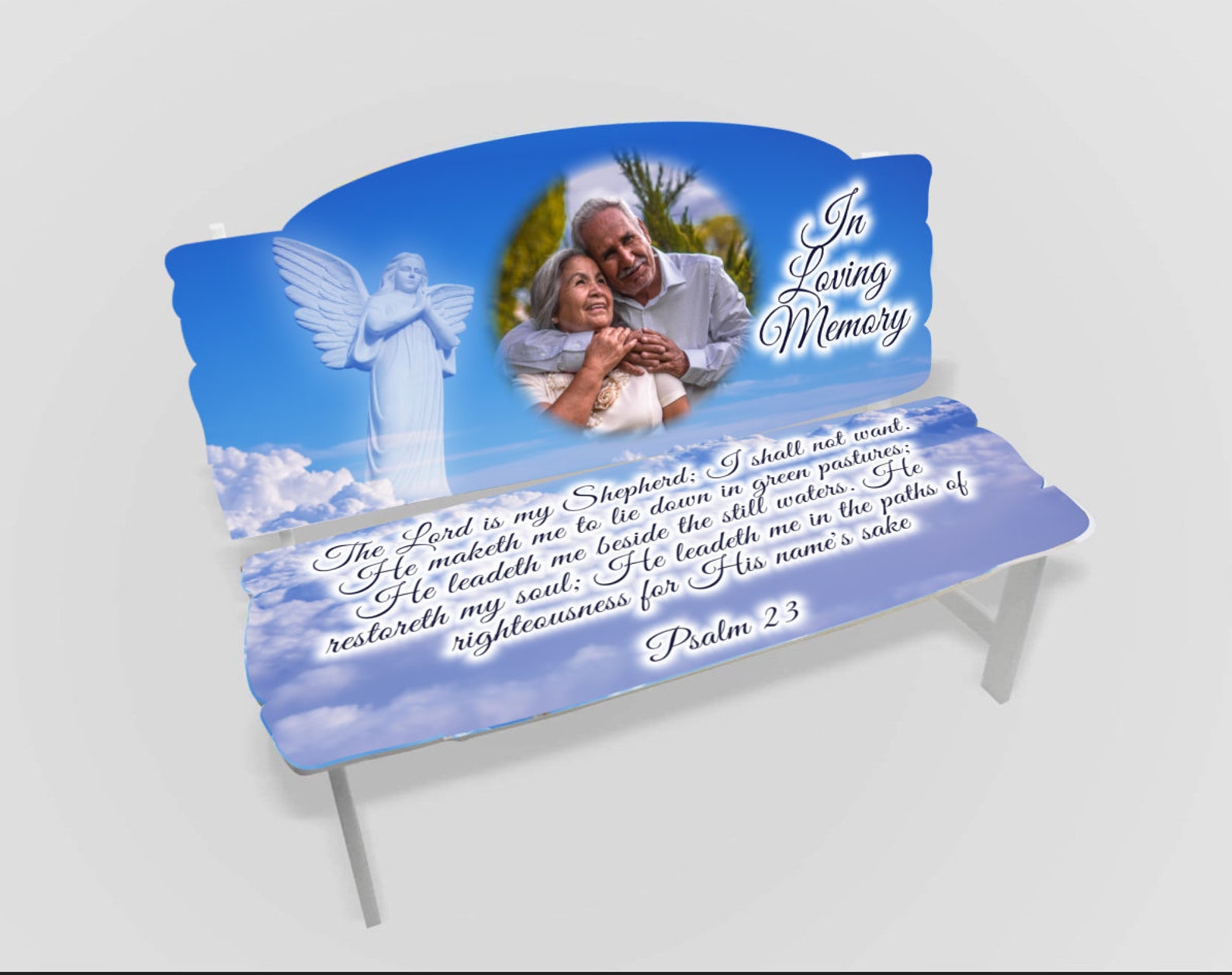 Memorial Bench Template Sublimation Png Psalm 23 - Etsy
