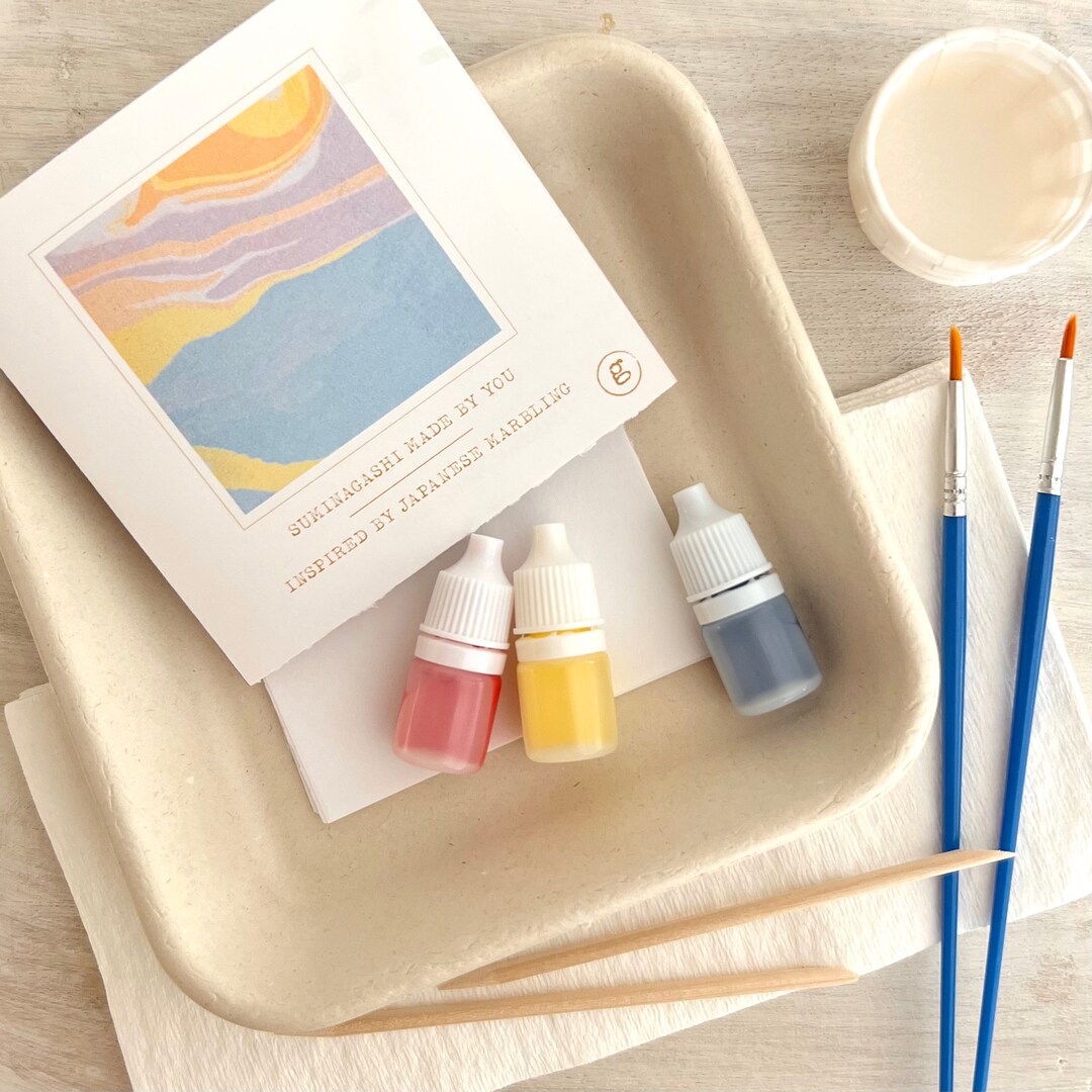 DIY Suminagashi Marbling Kit Ages 4 Printmaking Best Party Craft ...