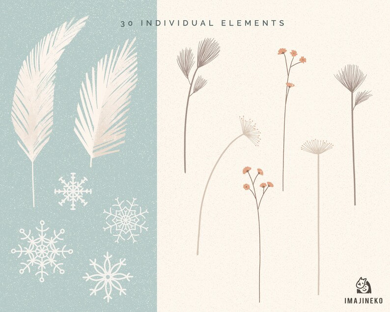 Winter Botanicals Clipart, Christmas Botanicals, Pine Leaf Clipart ...