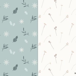 Winter Digital Paper, Winter Boho Scrapbook Paper, Christmas Boho ...