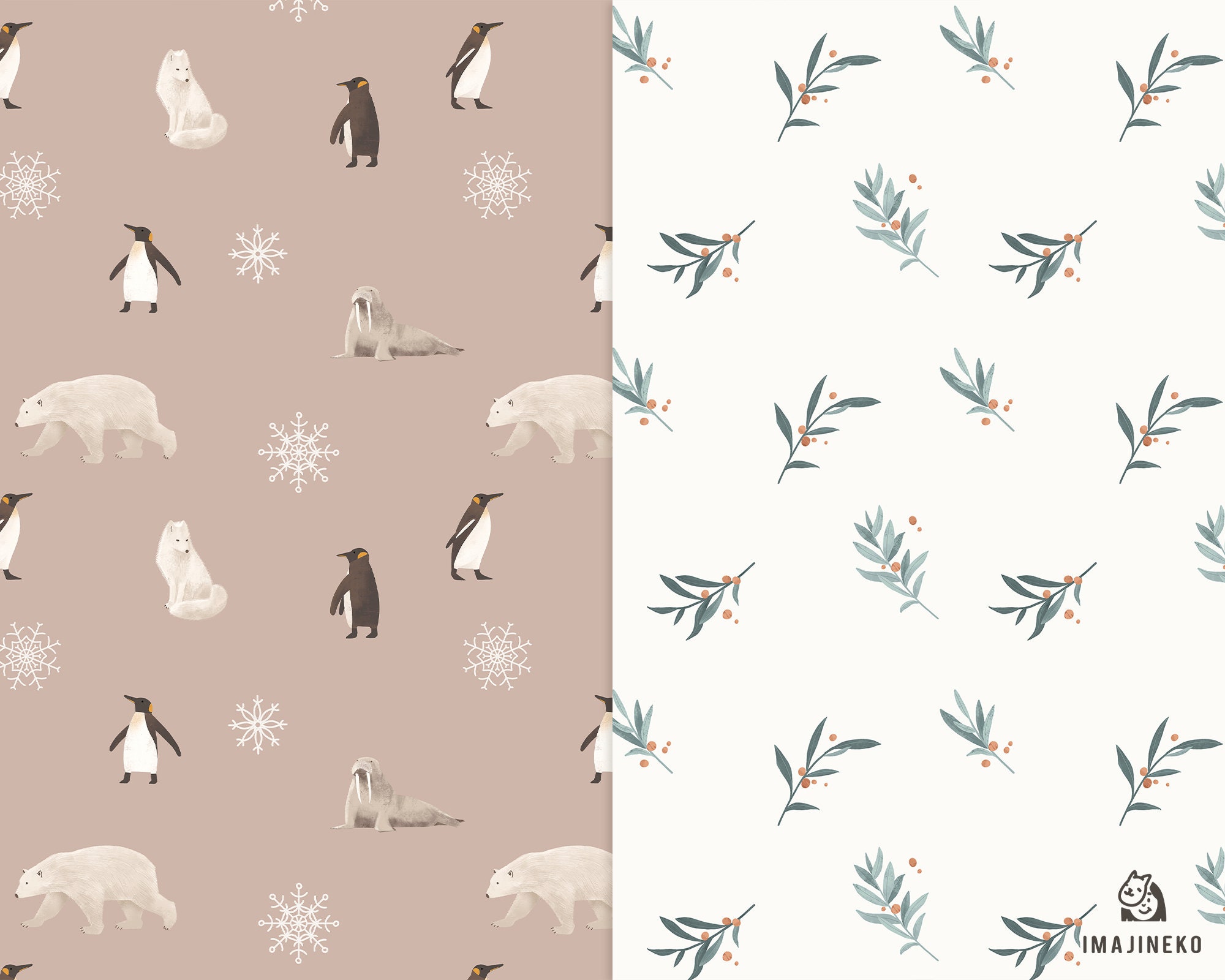 Winter Digital Paper, Winter Boho Scrapbook Paper, Christmas Boho ...