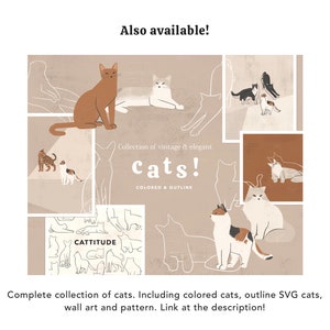 Cats Clipart Vector Illustration, Cats Outline SVG, Cat Logo Outline ...