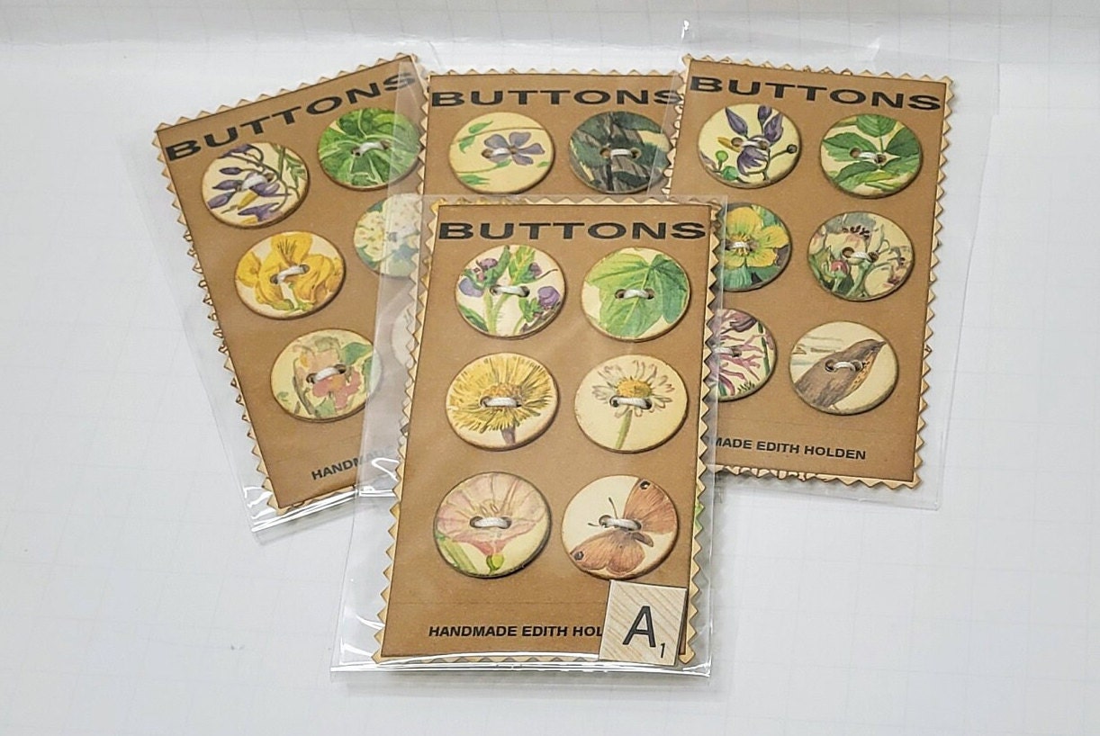 Edith Holden Paper Buttons - Etsy