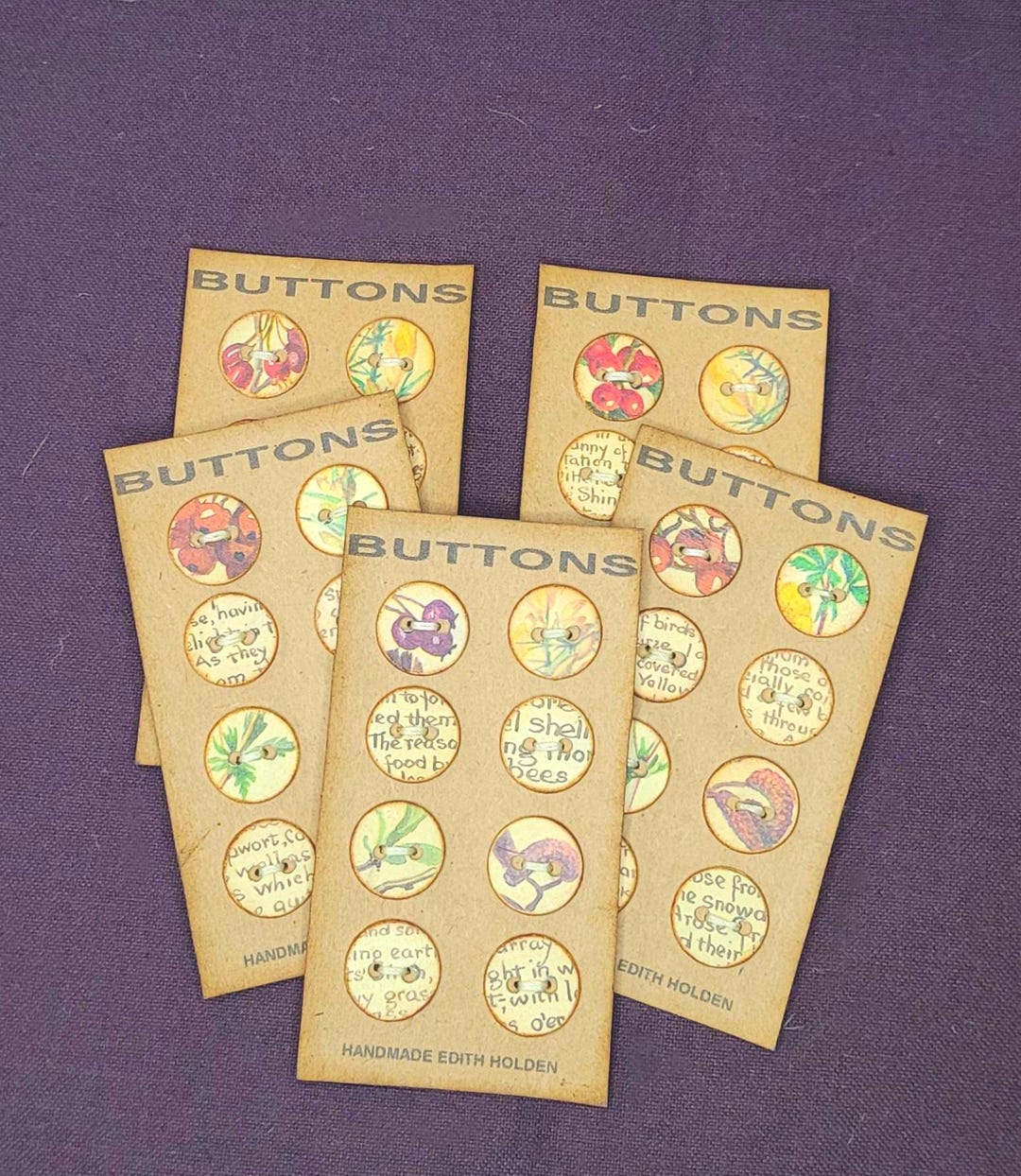 Edith Holden Book Page Image Paper Buttons 2 - Etsy