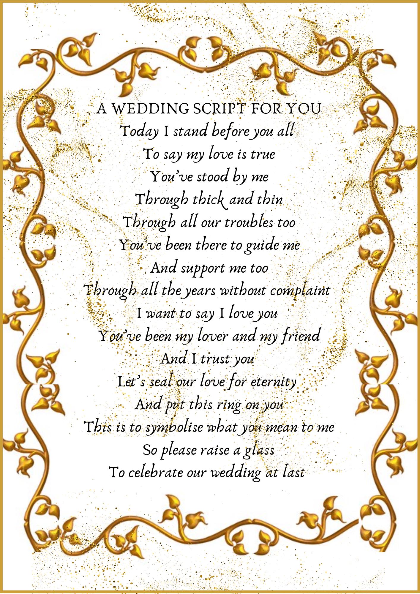 Custom Wedding Vows Print | Personalized Marriage Script (digital or ...