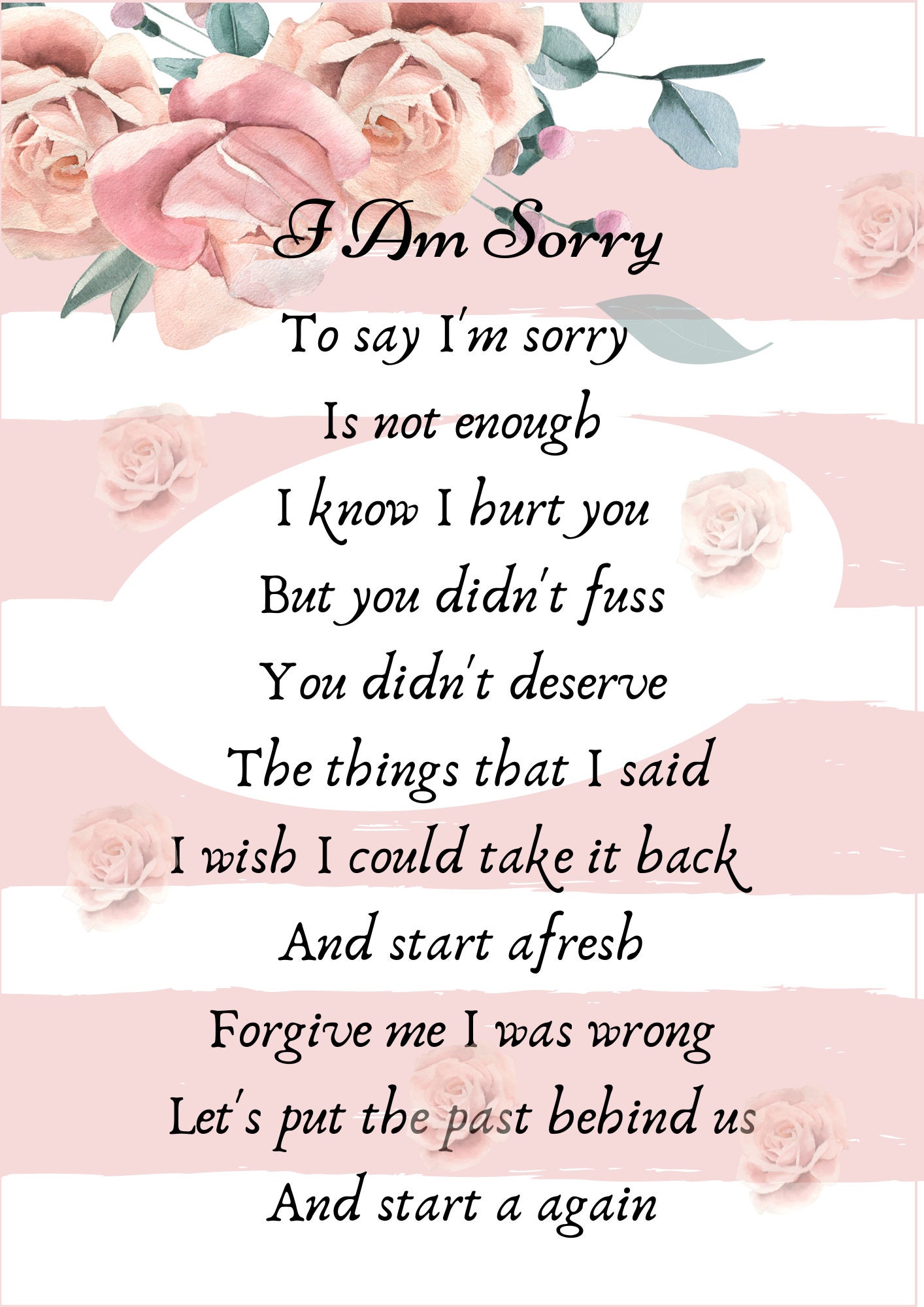 Im Sorry Poems For A Girl