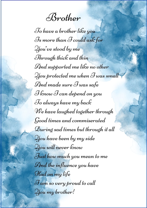 Wonderful Brother Poems 27+ Best Funeral Poems For Brother