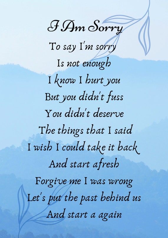 Im Sorry Poems For Friends