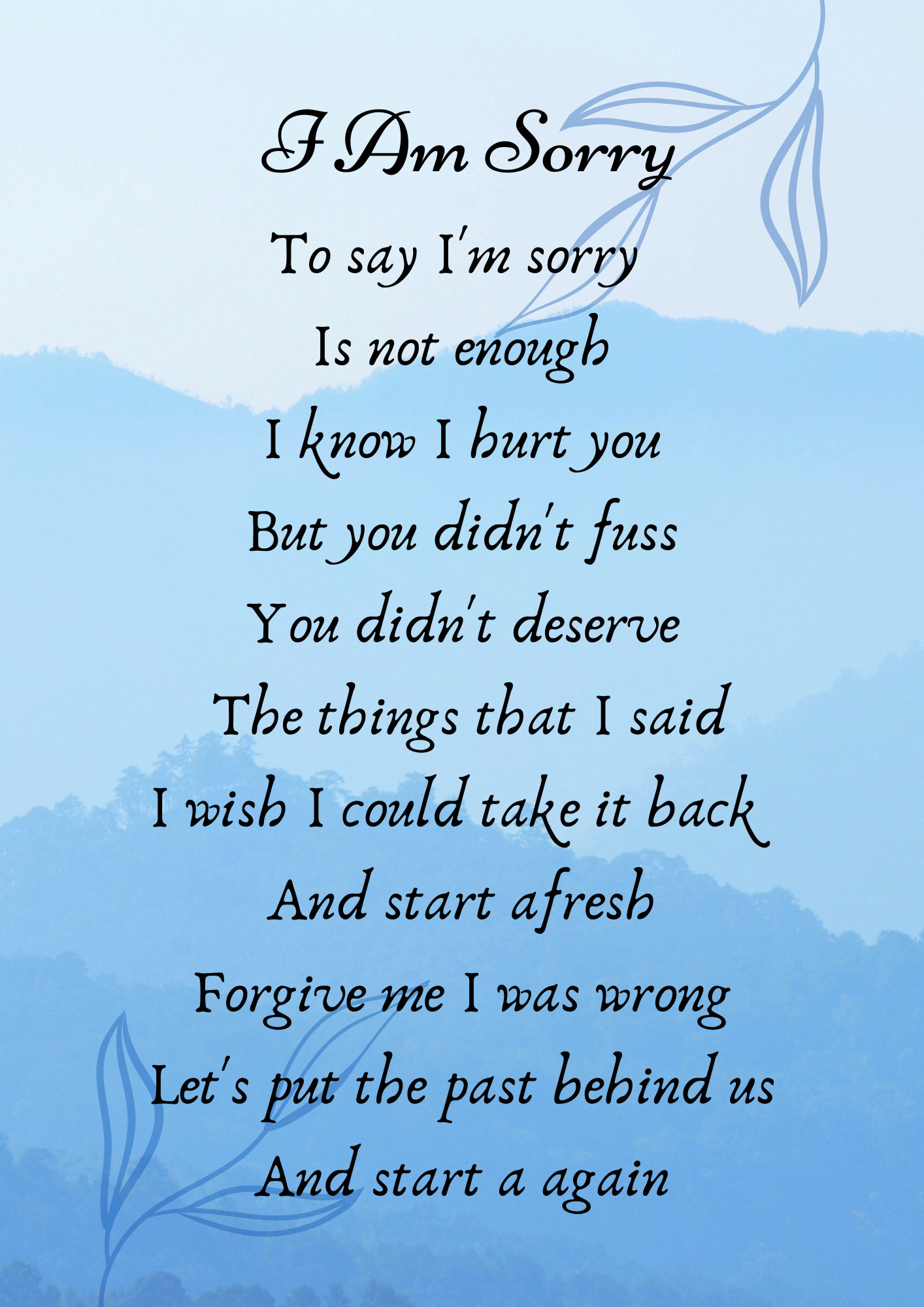 Im Sorry Poems For Him From The Heart