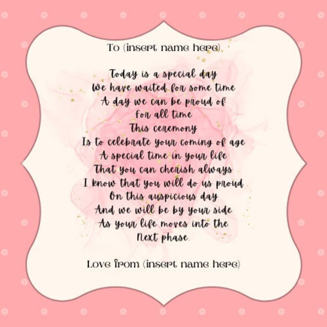 Personalized Coming of Age Poem Print | Custom Name, Birthday Gift ...