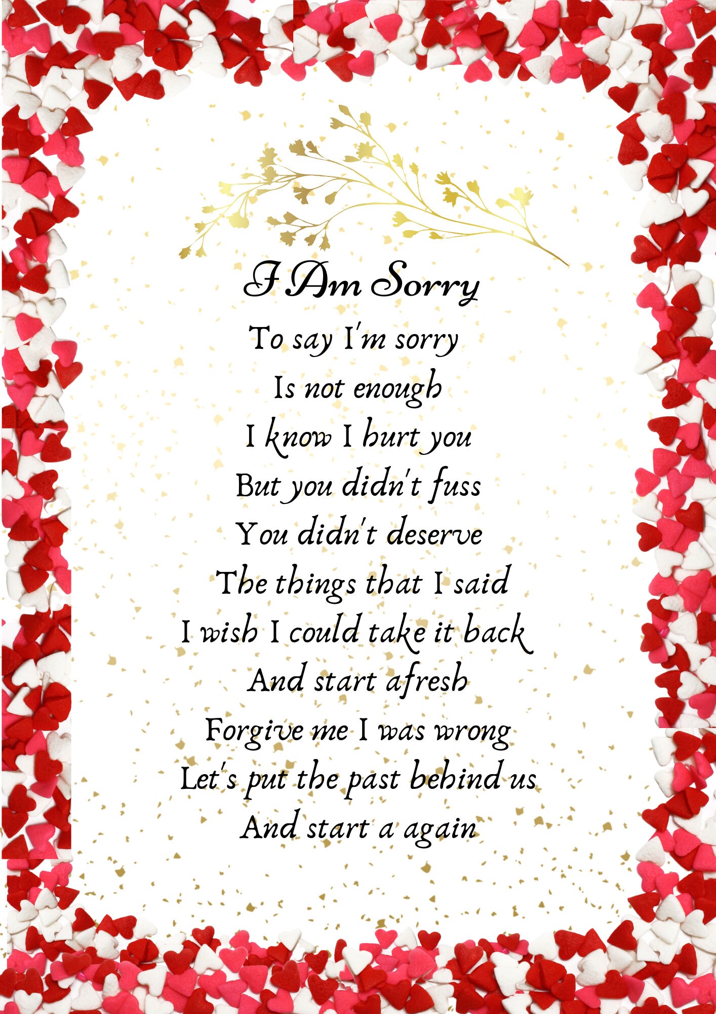 Best Poem for Saying Sorry Print Custom Poetry to Apologise From ...