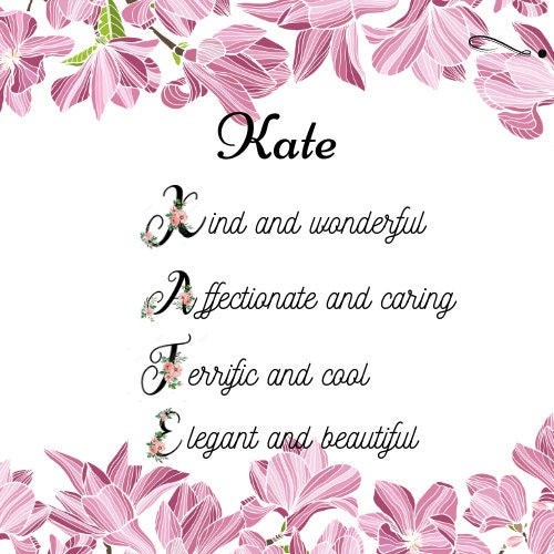 Beautiful Customised Physical and Digital Acrostic Poem | Personalised ...