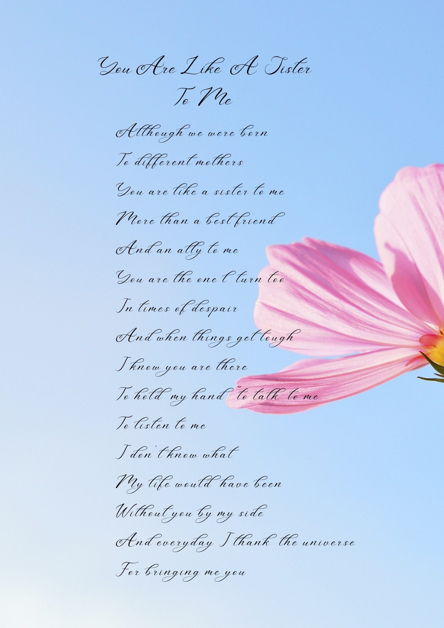 You Are Like a Sister to Me Poem | a Special Poem for the Special ...