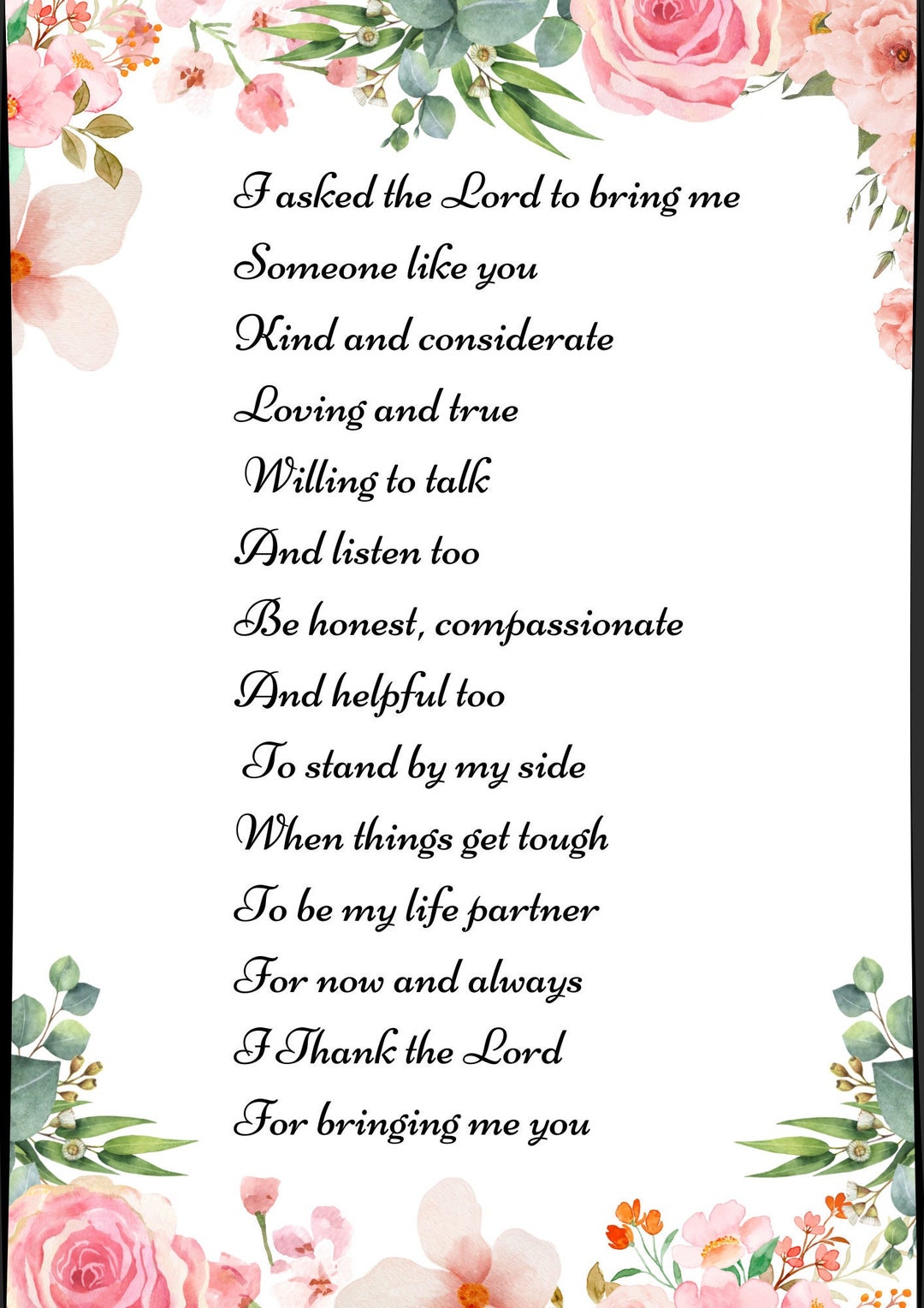 Personalized Love Poem Print | Anniversary, Engagement Gift (digital ...