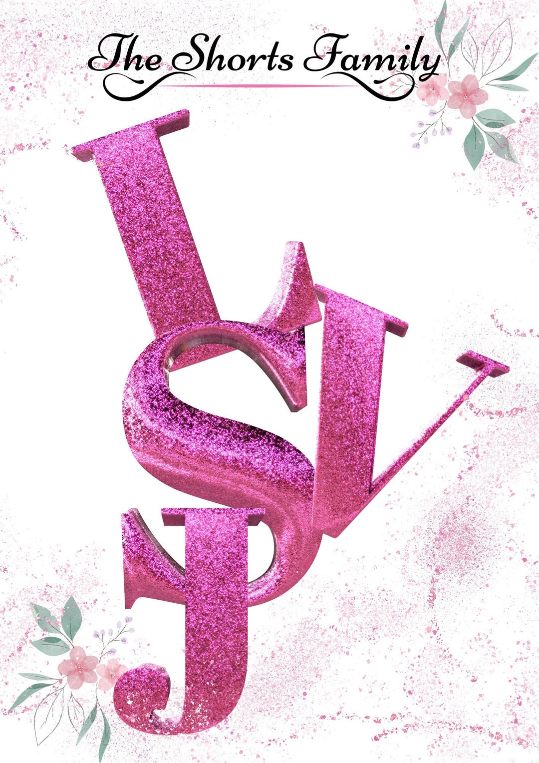 Custom Family Name Art Print | Personalized Initial Letter Design ...