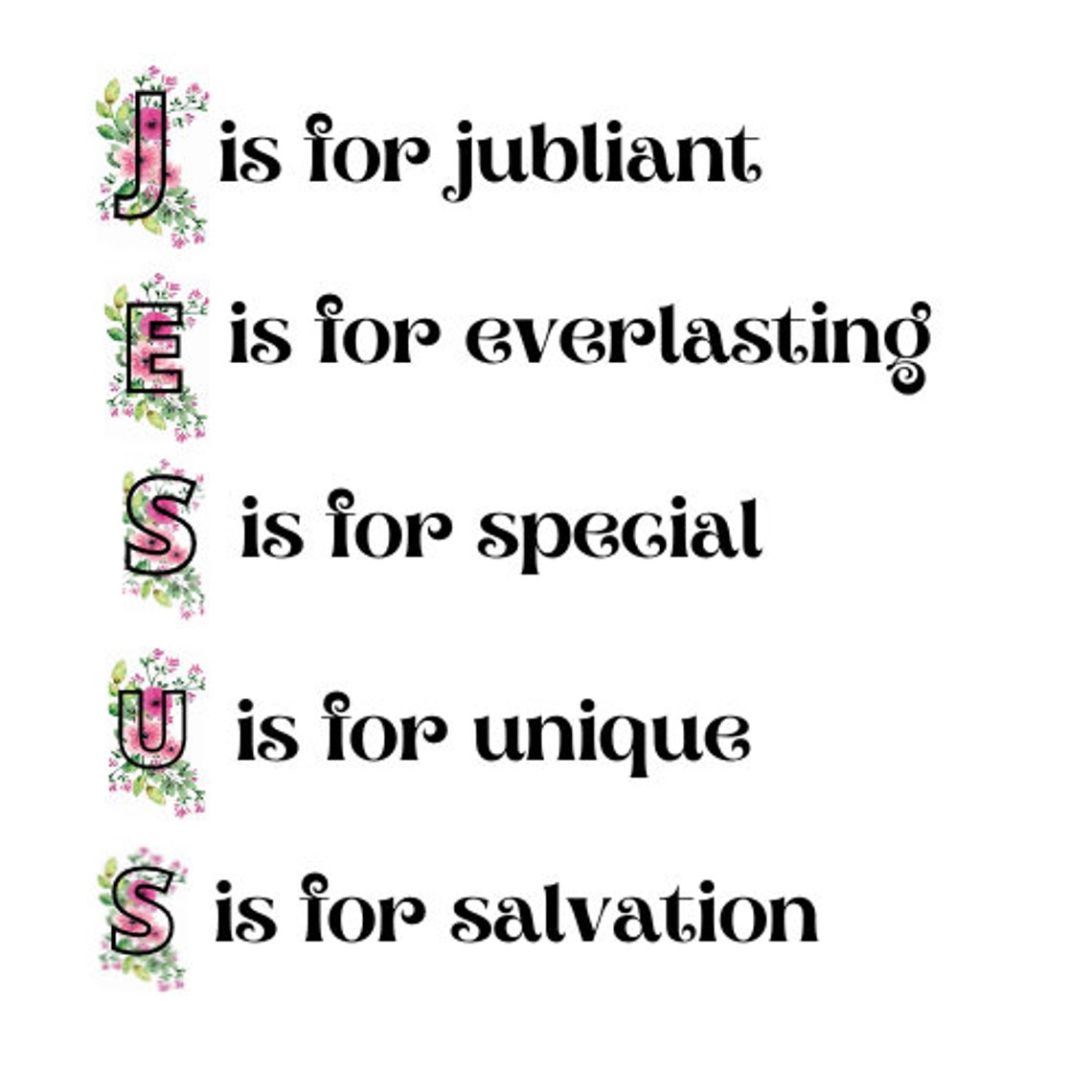 Jesus Acrostic Poem | Name Poem, Custom Personalised Print for Family ...